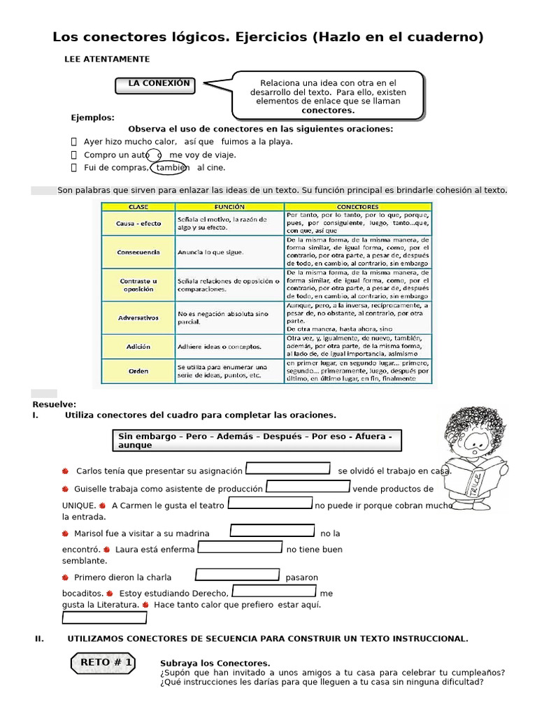 LOS CONECTORES Ficha de Trabajo | PDF | Percepción