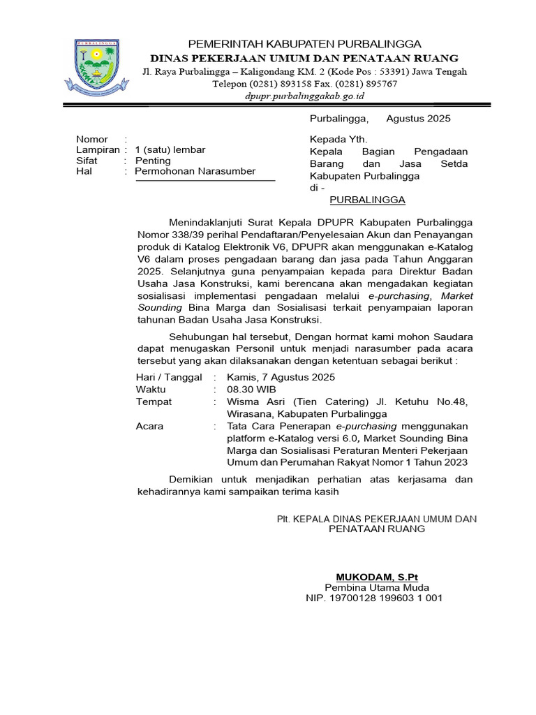 Permohonan Narsum BPBJ | PDF