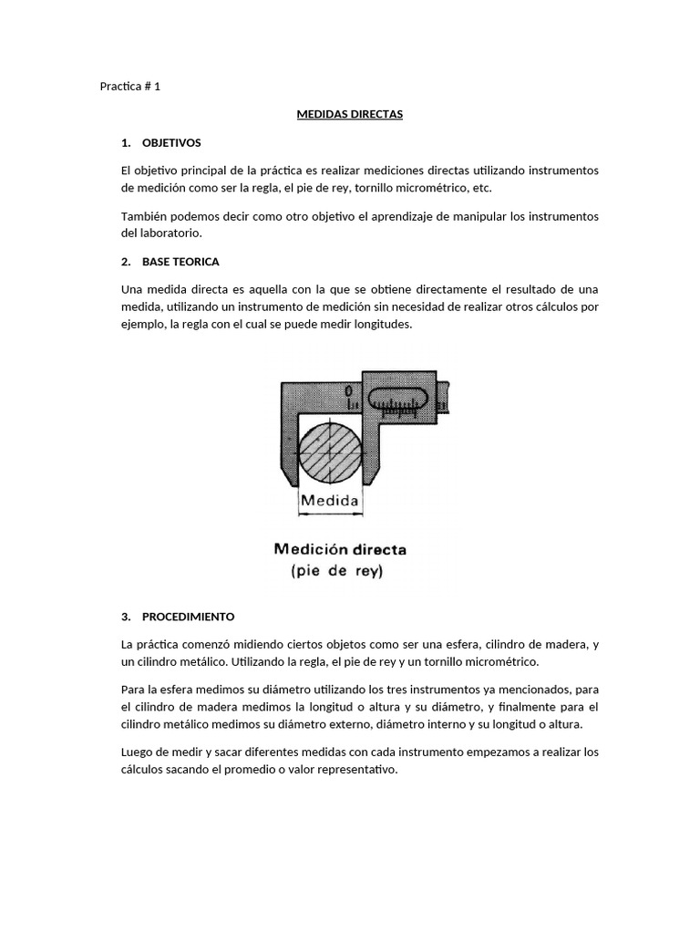 Practica1 Medidas directas | PDF