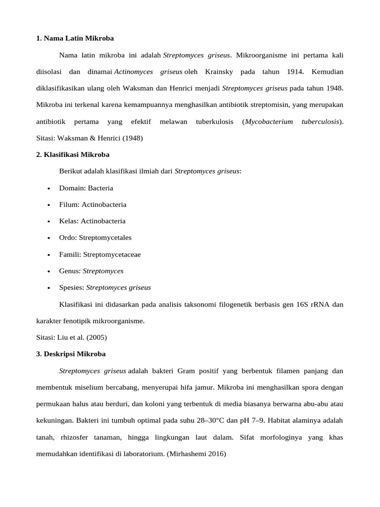 Peran Streptomyces griseus dalam Farmasi | PDF