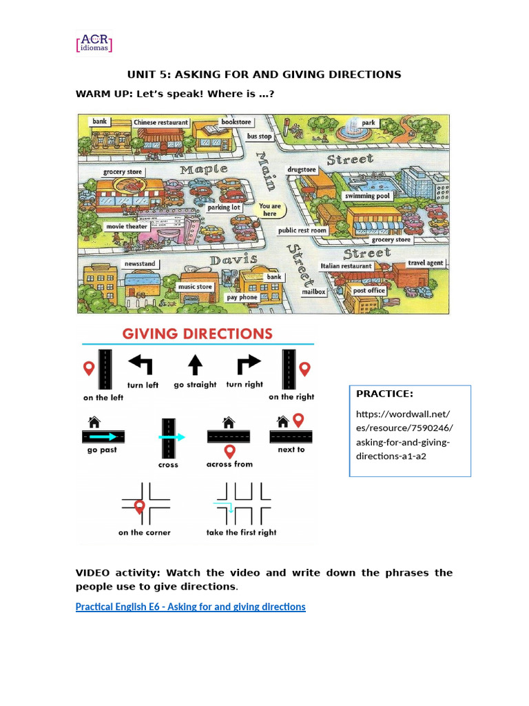 Directions Practice with Wordwall | PDF