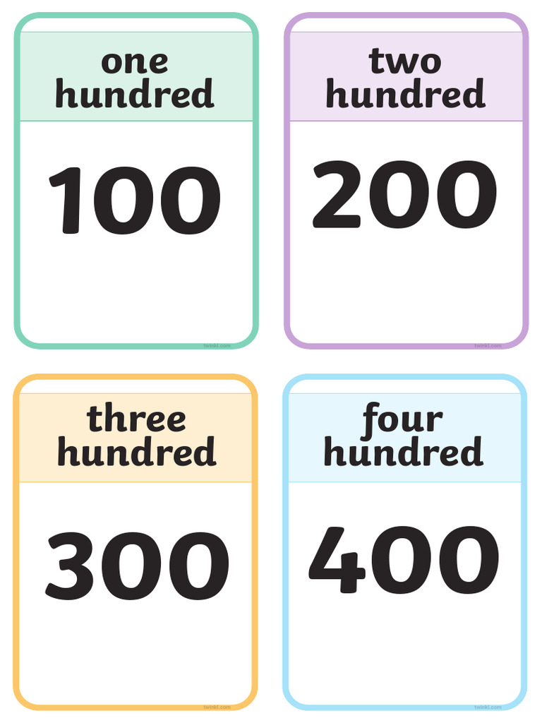T M 1745916694 Counting in 100s To 1000 Large Flashcards Ver 1 | PDF