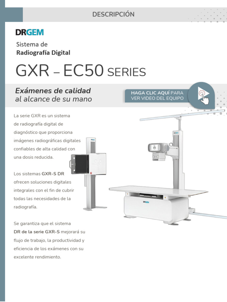 14 - 2 - FT - Dotasalud - Dr-Gem Gxr-Ec50 Series RX Mesa | PDF | Rayo X ...