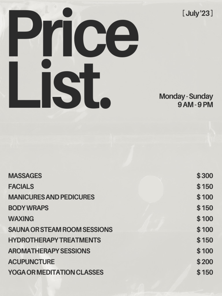 Simple Aesthetic Price List Portrait Instagram Post - 20250822 - 091351 ...