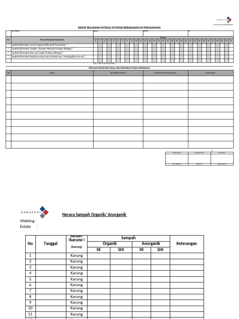 Form Ceklist Untuk Penilaian K3L Perumahan | PDF