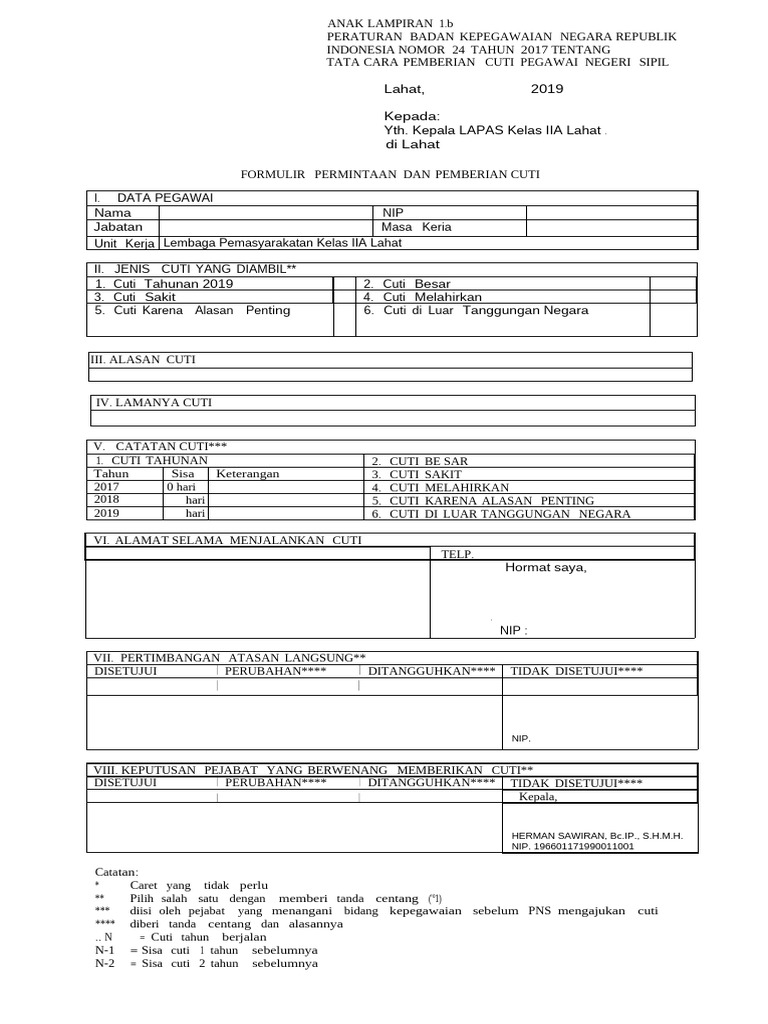 Form Cuti | PDF
