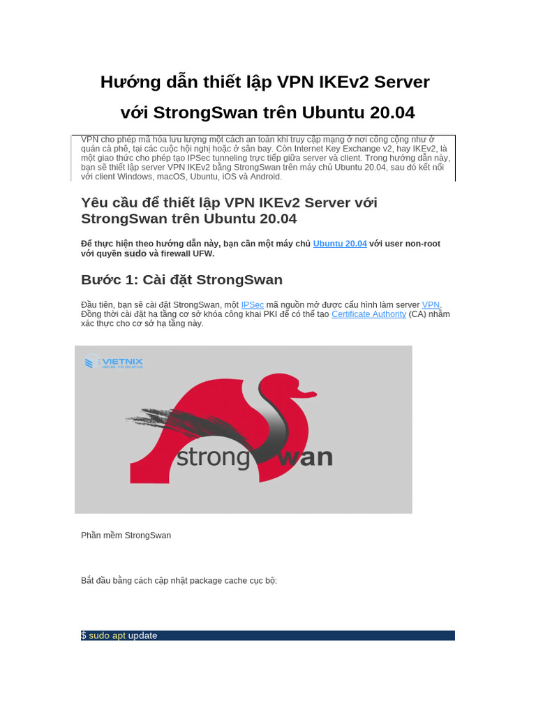BT 03.3 - Hướng Dẫn Thiết Lập VPN IKEv2 Server Với StrongSwan Trên ...