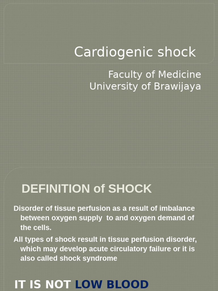 11 Cardiogenic Shock | PDF | Shock (Circulatory) | Myocardial Infarction
