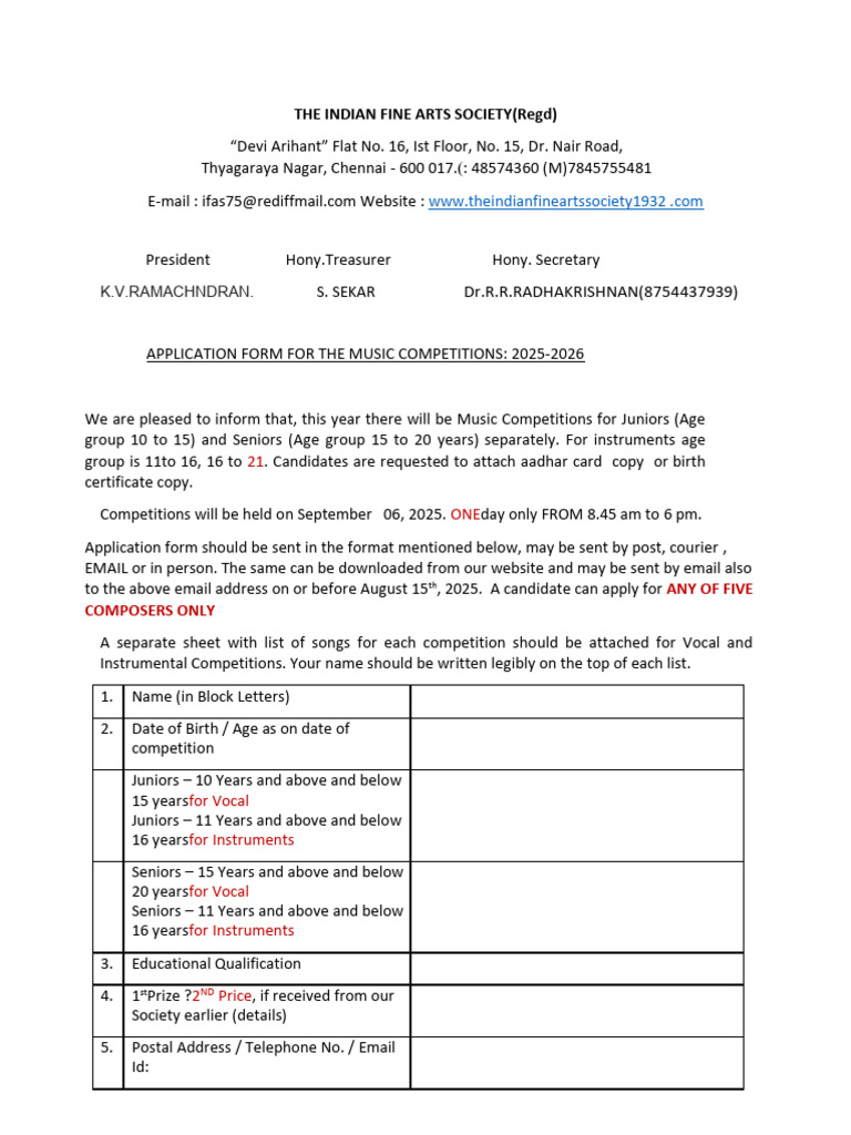 2025-2026 Music Competition Guidelines | PDF | Musicology