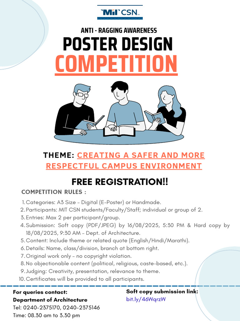 Anti Ragging Awareness Poster Design Competition | PDF