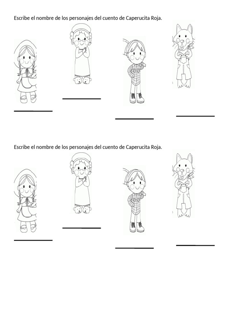 Actividades Cuento Caperucita Roja | PDF