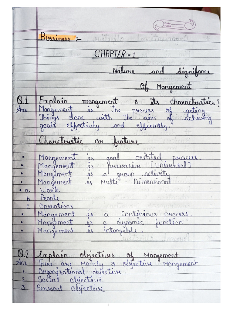 1 BST Chapter 1 Significance of Management | PDF