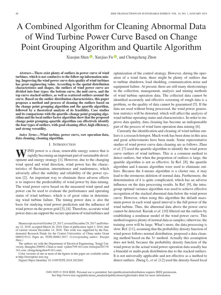 Wind Turbine Data Cleaning Algorithm | PDF | Least Squares | Linear ...