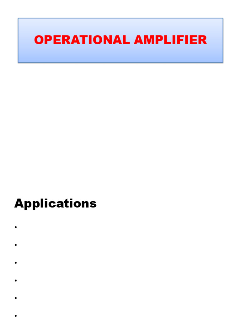 Operational Amplifier | PDF | Integrated Circuit | Operational Amplifier