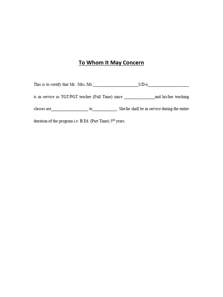 Part Time Experience Certificate | PDF