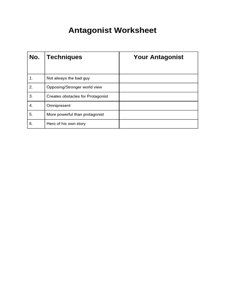 Silver Antagonist Worksheet 1 | PDF