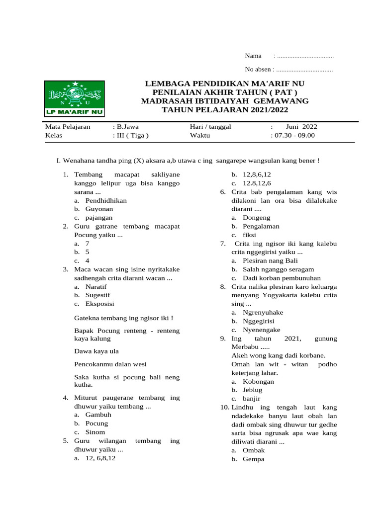 BHS Jawa KLS 3 | PDF