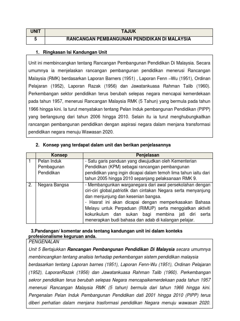 UNIT 5 - KPF 3012 | PDF | Perjalanan