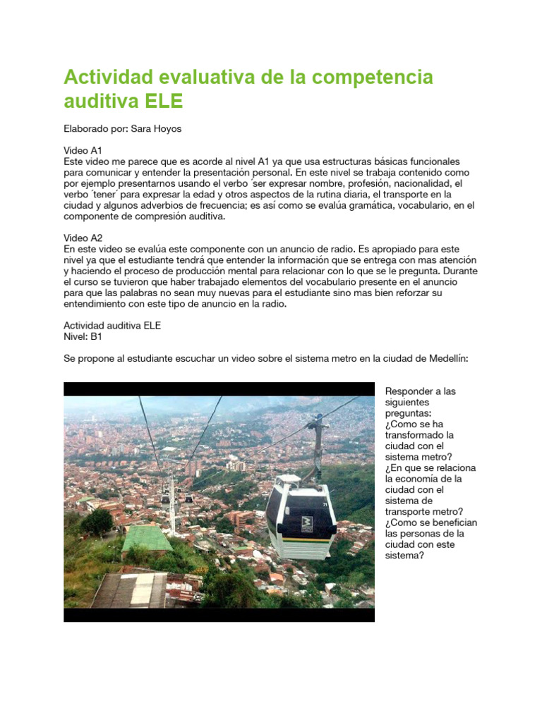Actividad Evaluativa Auditiva | PDF | Lingüística | Ciencia cognitiva