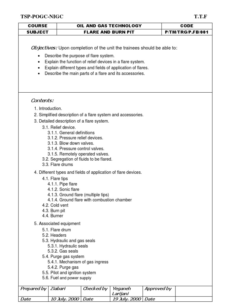 Flare and Burn Pit | PDF | Chimney | Valve