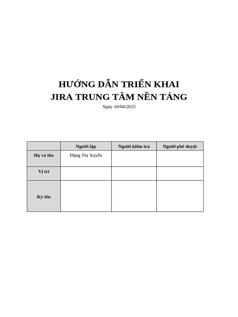 BM - Huongdan - Trien Khai Jira - TTNT.v.2 | PDF