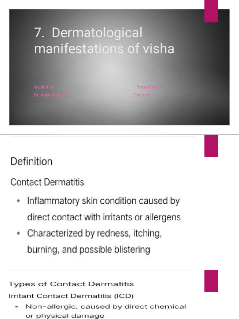 Dermatological Manifestations of Visha | PDF
