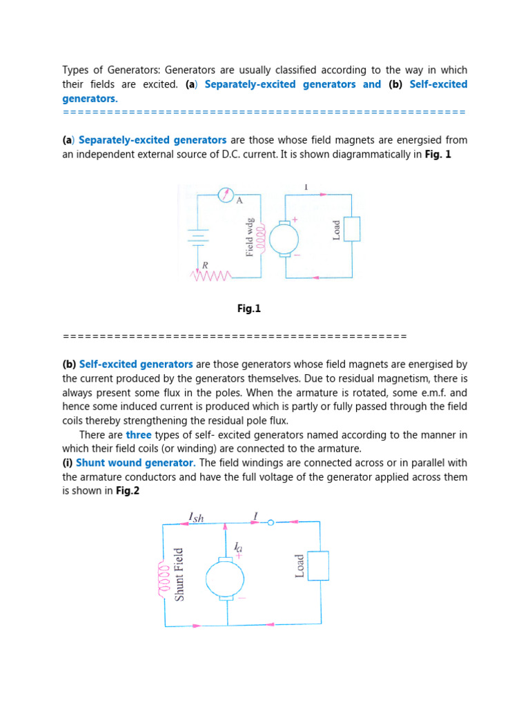 Types of Generators and Their Uses | PDF | Electric Generator ...