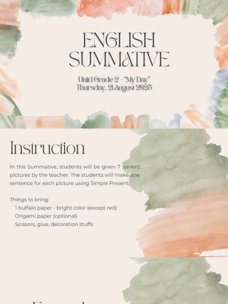 English Summative 1 - Grade 2 | PDF