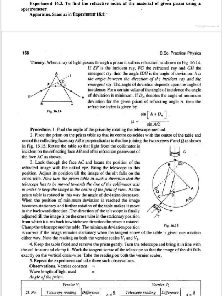 Optics Lab Practicals Sem-I | PDF