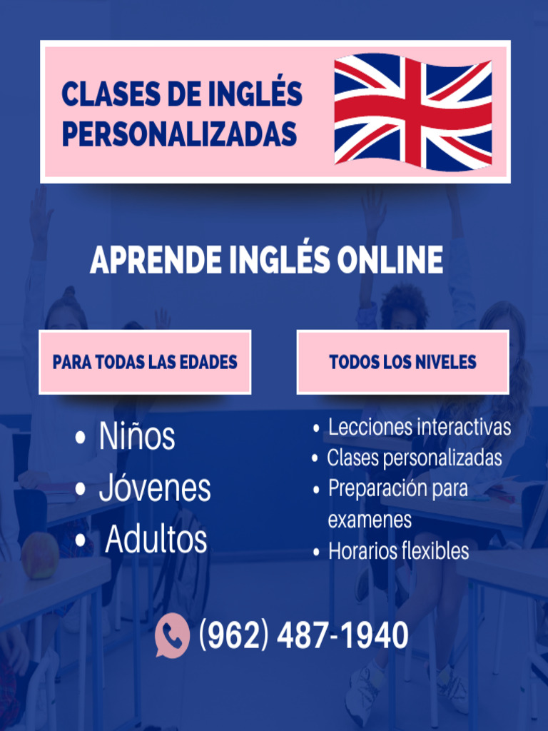 Post de Instagram Clases de Inglés Moderno Azul y Rosa | PDF