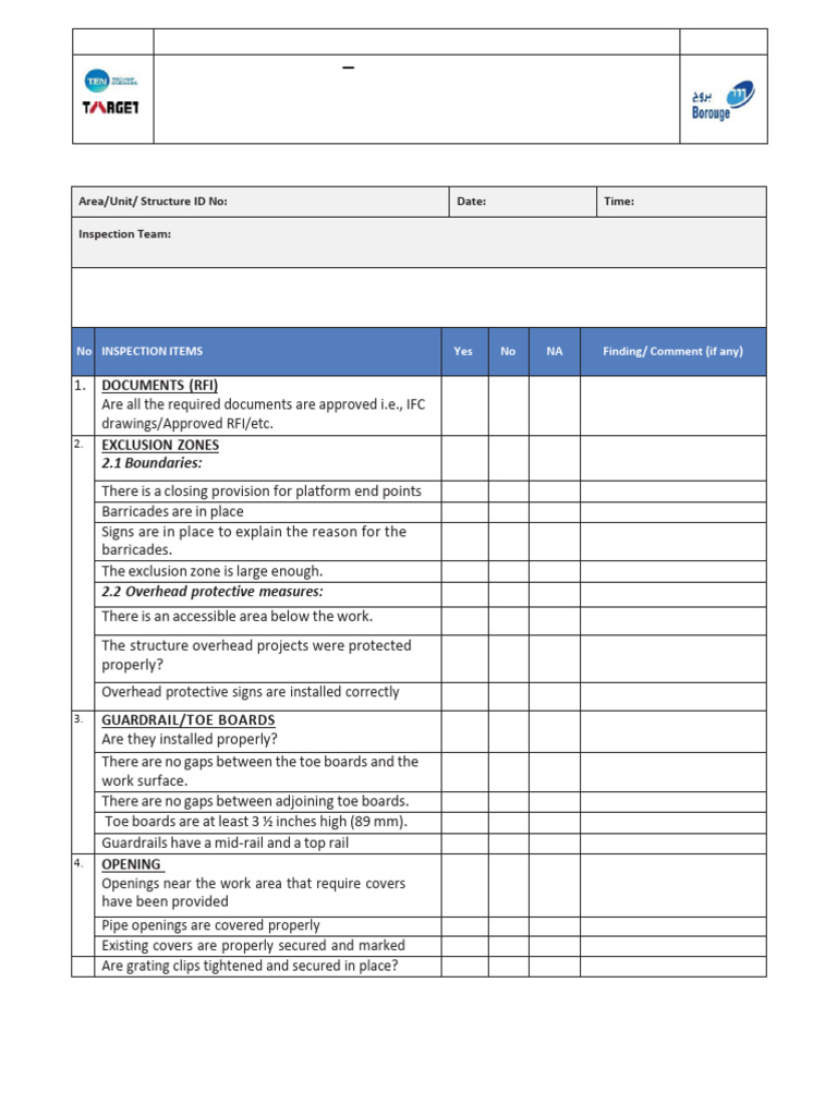 Initial Green Tag Inspection | PDF