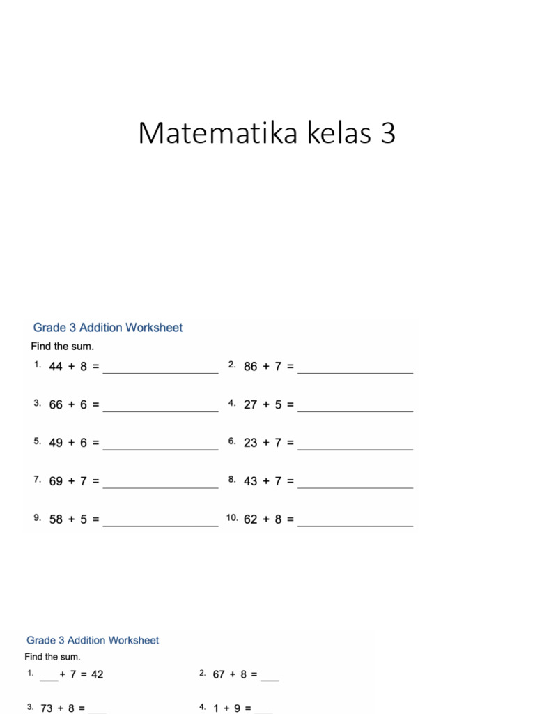 Addition and Subtraction Grade 3 | PDF