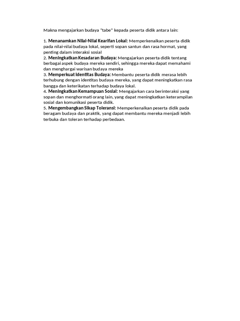 Makna Budaya Tabe | PDF