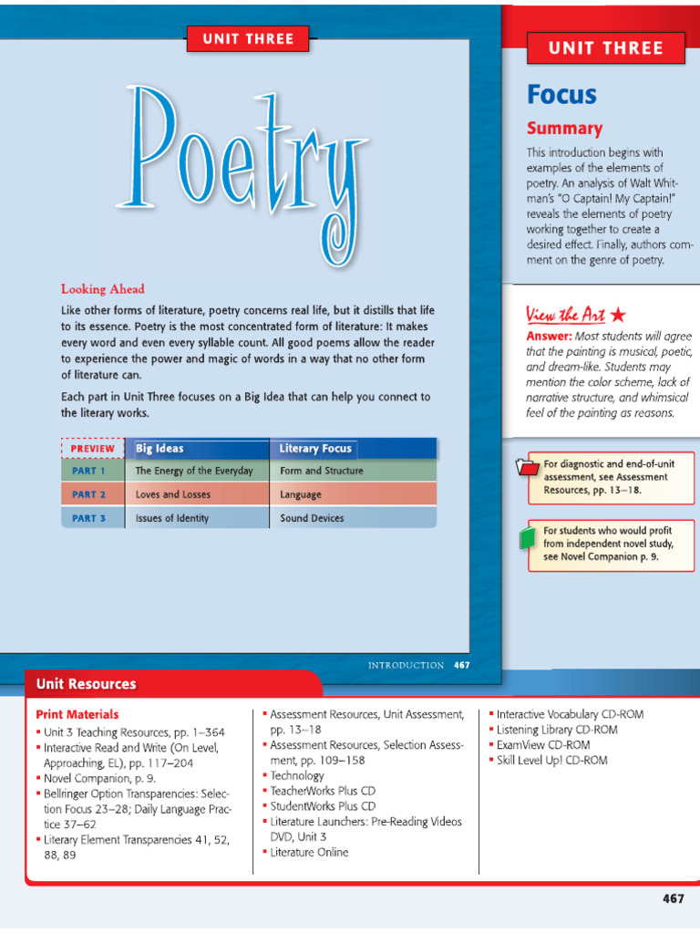 Poetry-Glencoe Literature Course 5 | PDF