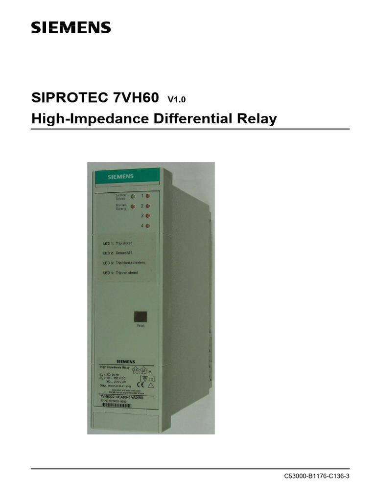 SIPROTEC 7VH60 Relay Manual | PDF | Electrical Connector | Relay