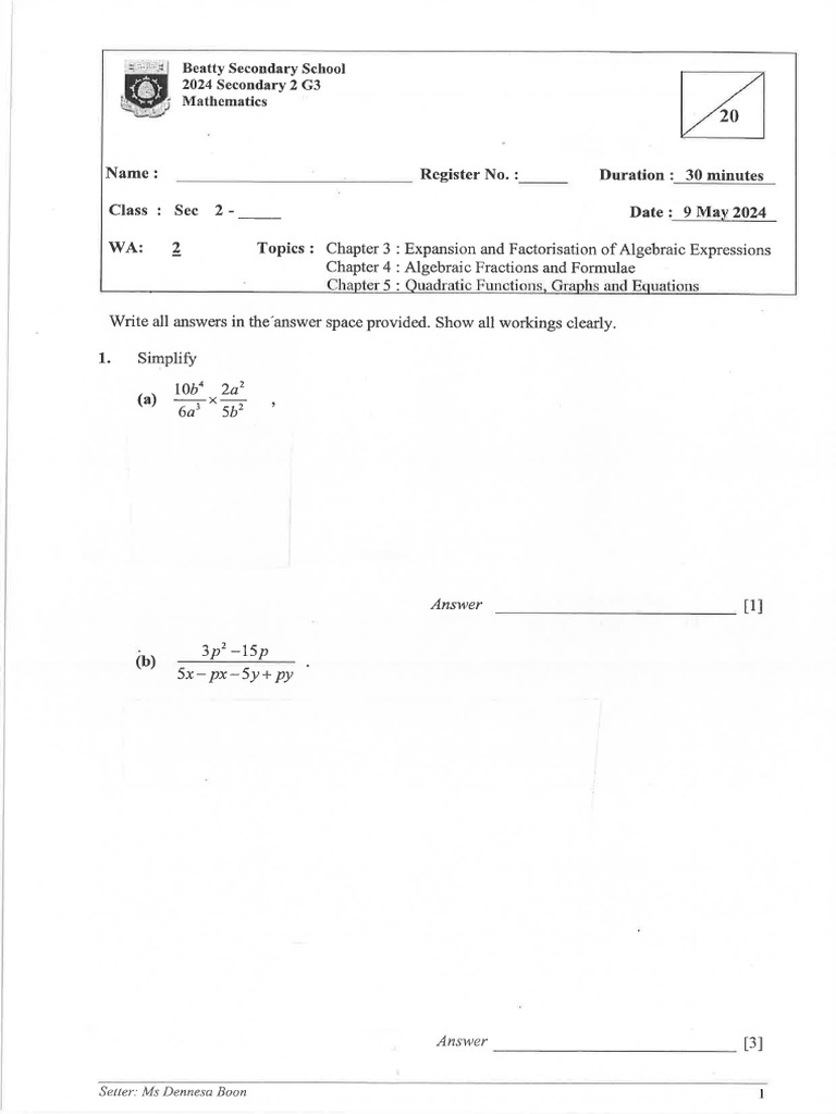 2024 WA2 - Question Paper | PDF