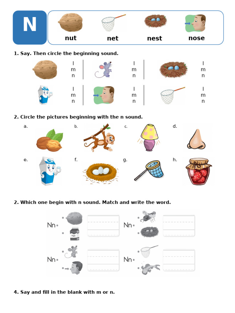 Beginning Sounds: M and N Activities | PDF
