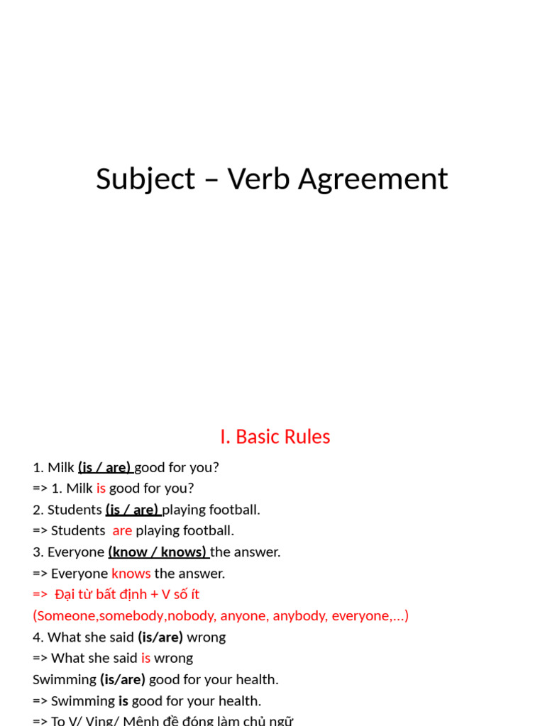 Subject Verb Agreement Interactive | PDF