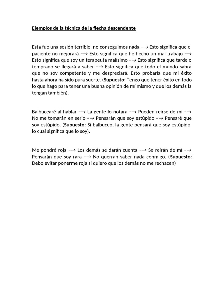 Ejemplos de La Técnica de La Flecha Descendente | PDF