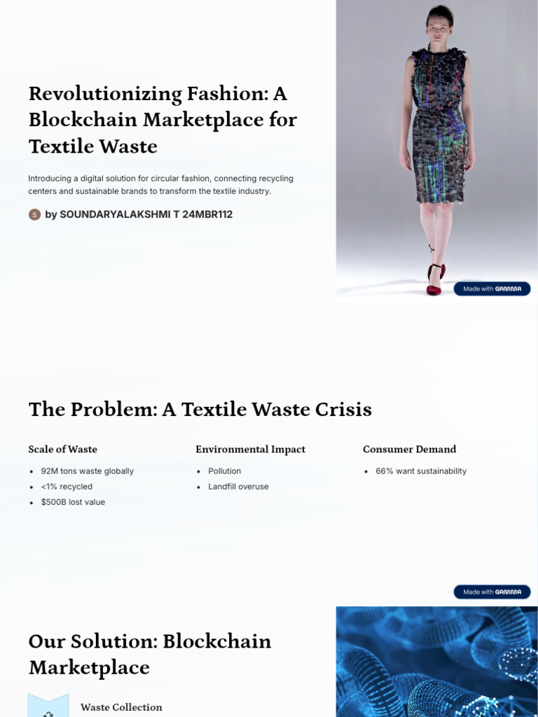 Revolutionizing Fashion A Blockchain Marketplace For Textile Waste | PDF