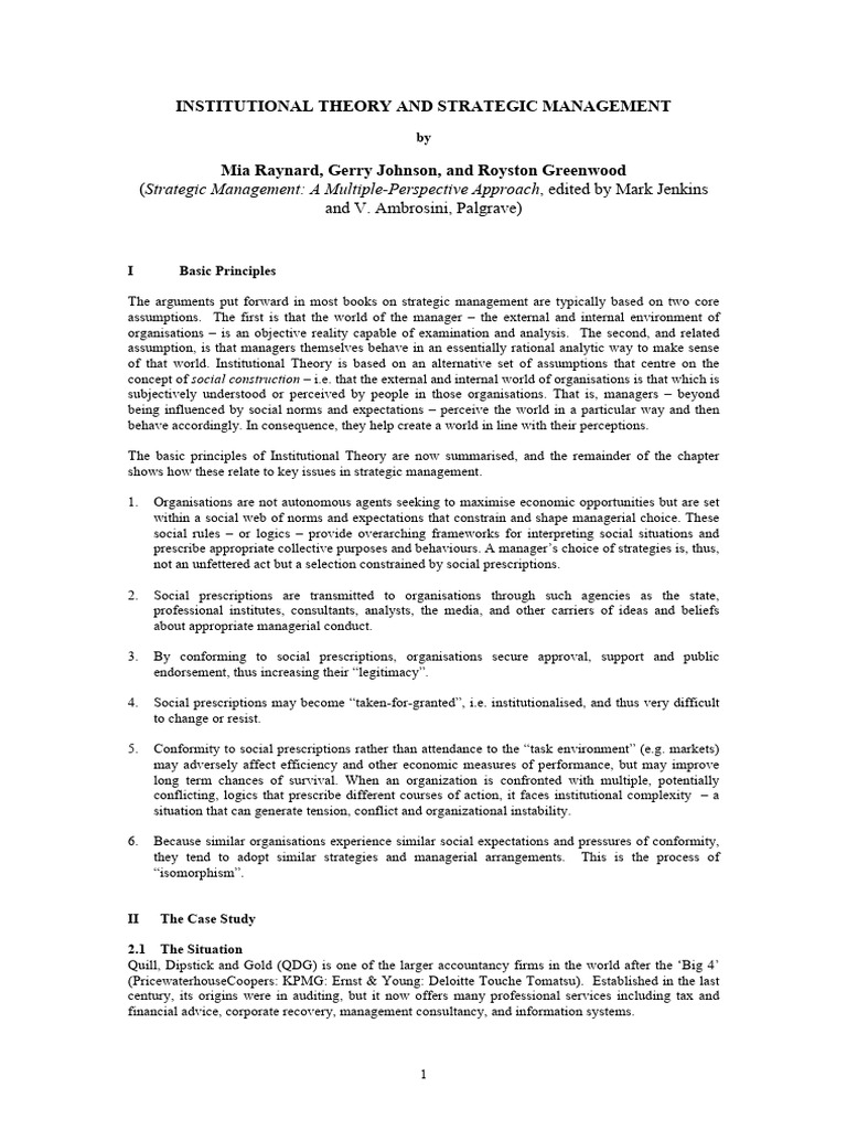 Raynard Johnson Greenwood Strategy Chapter 2014 | PDF | Strategic ...