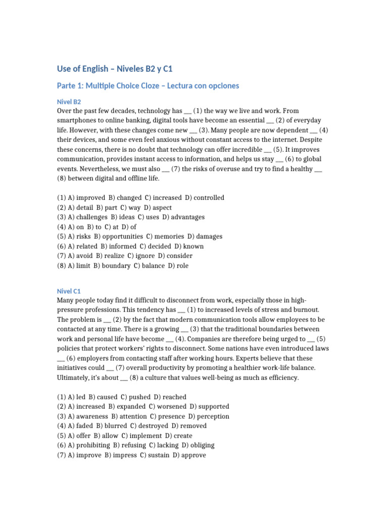 Use of English B2 C1 Partes 1 2 Separadas | PDF | Business