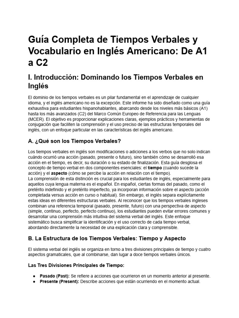 Guía Completa de Inglés Americano | PDF | Verbo | Idioma en Inglés