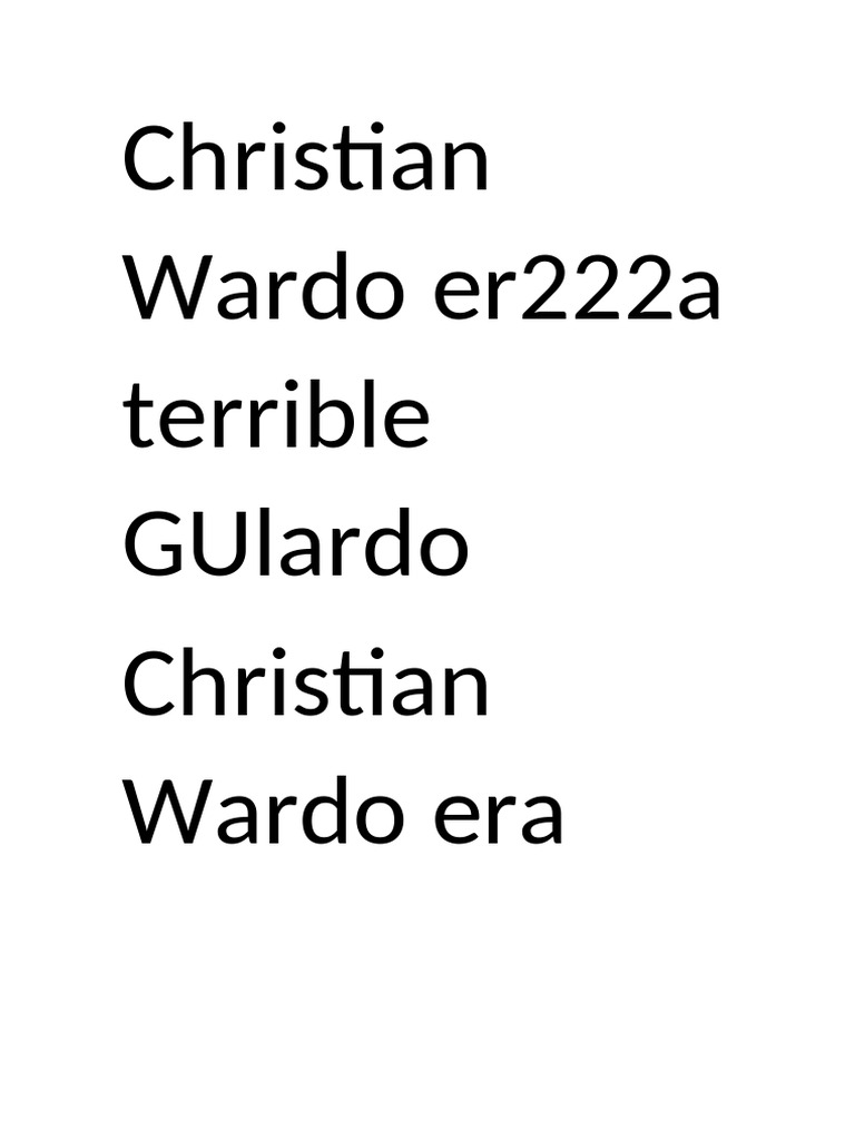 Christian Wardo Era Terrible GUlardo2 | PDF