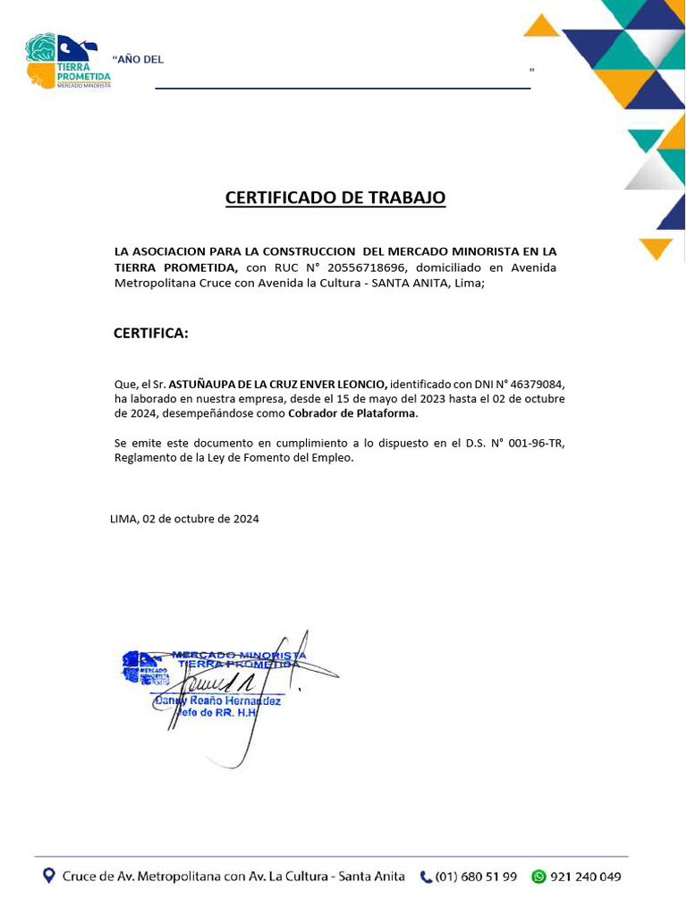 Certifi. Tierra Prometida | PDF