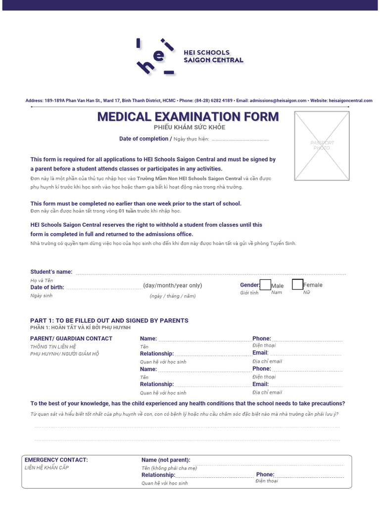#10. ENG & VNE - Medical Form - Official | PDF