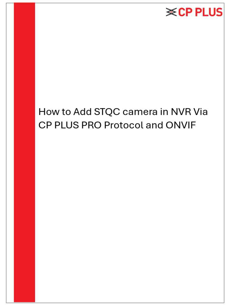 Steps To Add STQC Cam in NVR | PDF | Software | Network Protocols