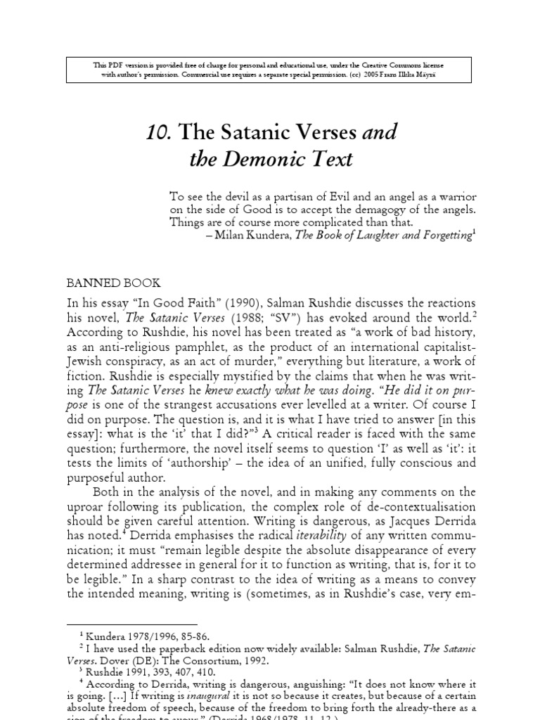 Satanic Verses and The Demonic Text | PDF
