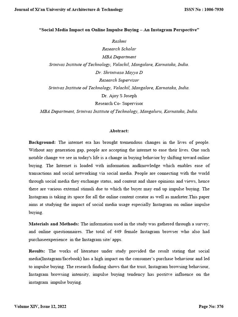 Social Media Impact On Online Impulse Buying | PDF | Behavior | Social ...