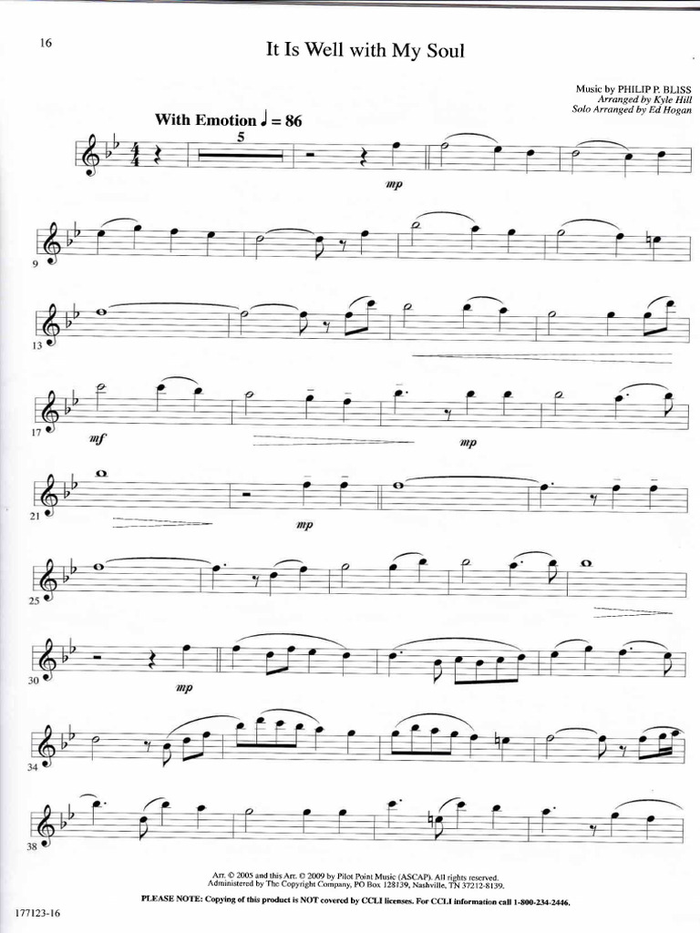 It Is Well with My Soul Arrangement | PDF